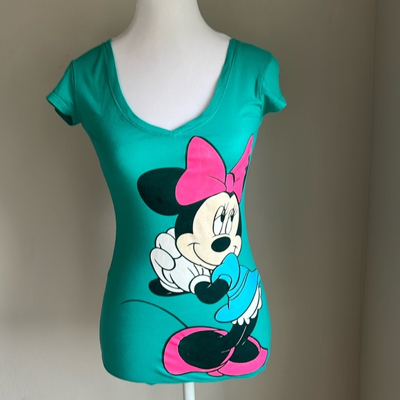 Disney | Tops | Disney Womens Teal Minnie Mouse Tee Shirt | Poshmark